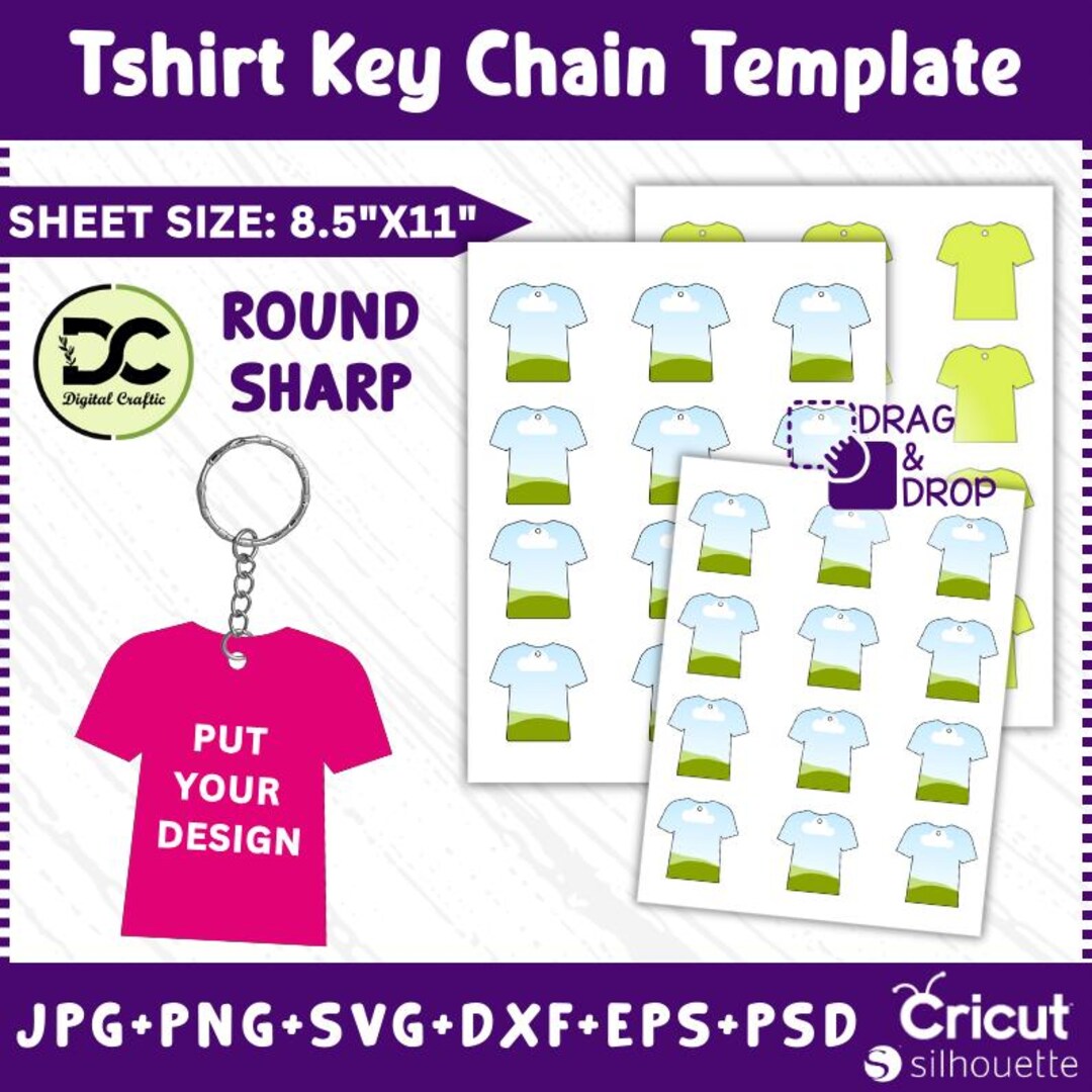 T-shirt Keychain Template, Canva Editable (svg, Dxf, Psd, Eps) (digital ...