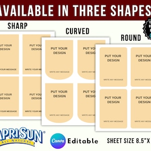 Capri Sun Labels| Canva Editable Juice Bag Pouch Labels| Party Favor ...