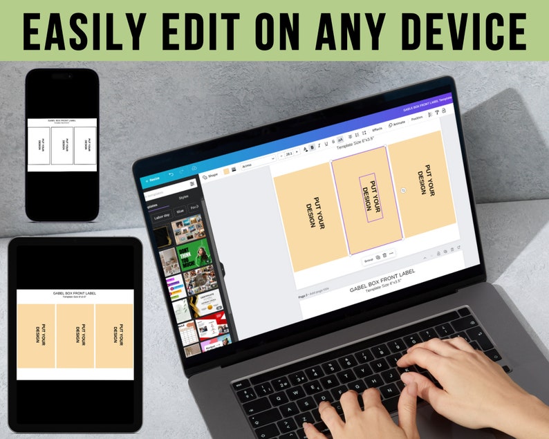 Gable Box Front Label Template, Gable Box Label, Printable Gable Box ...