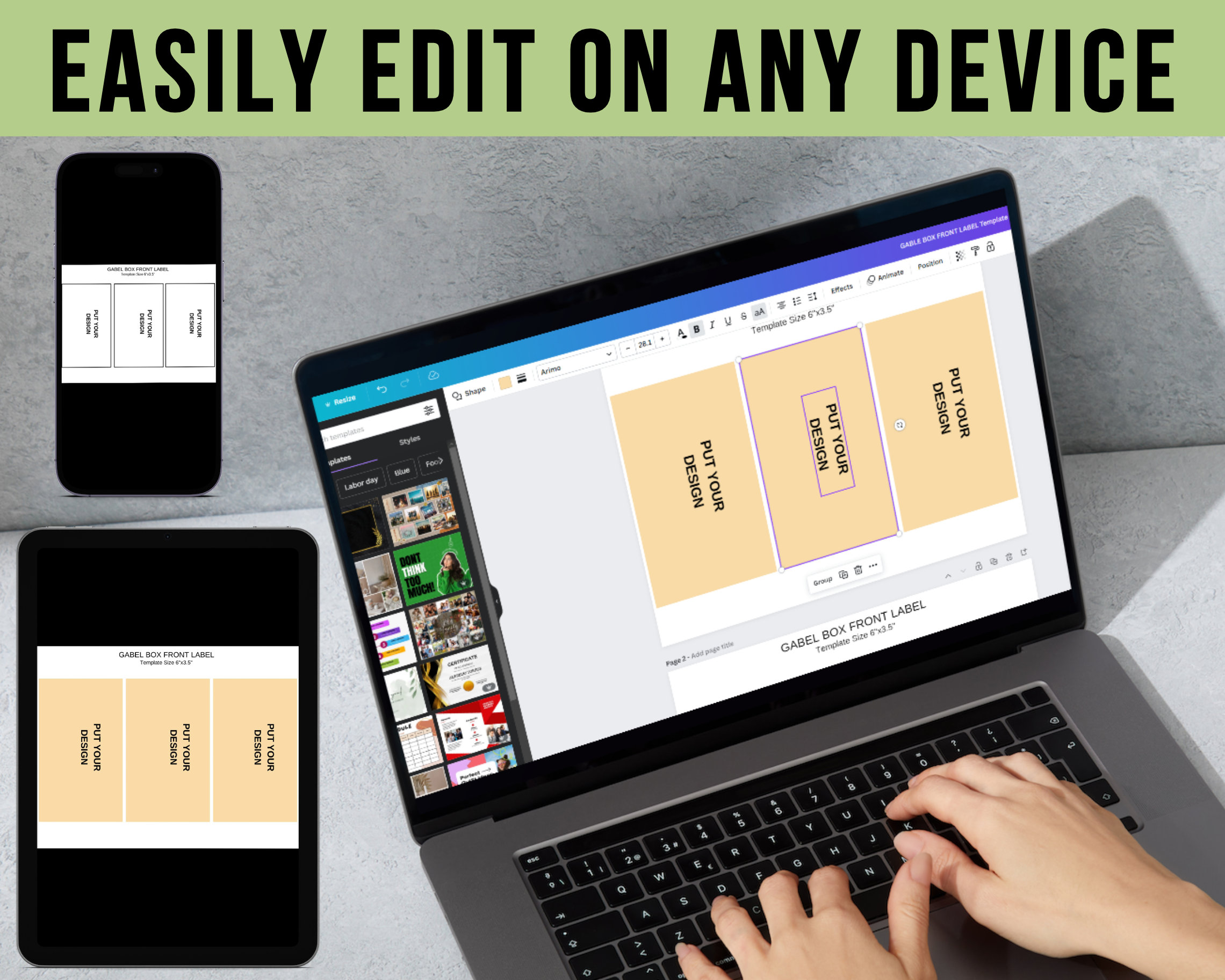 Gable Box Front Label Template, Gable Box Label, Printable Gable Box ...