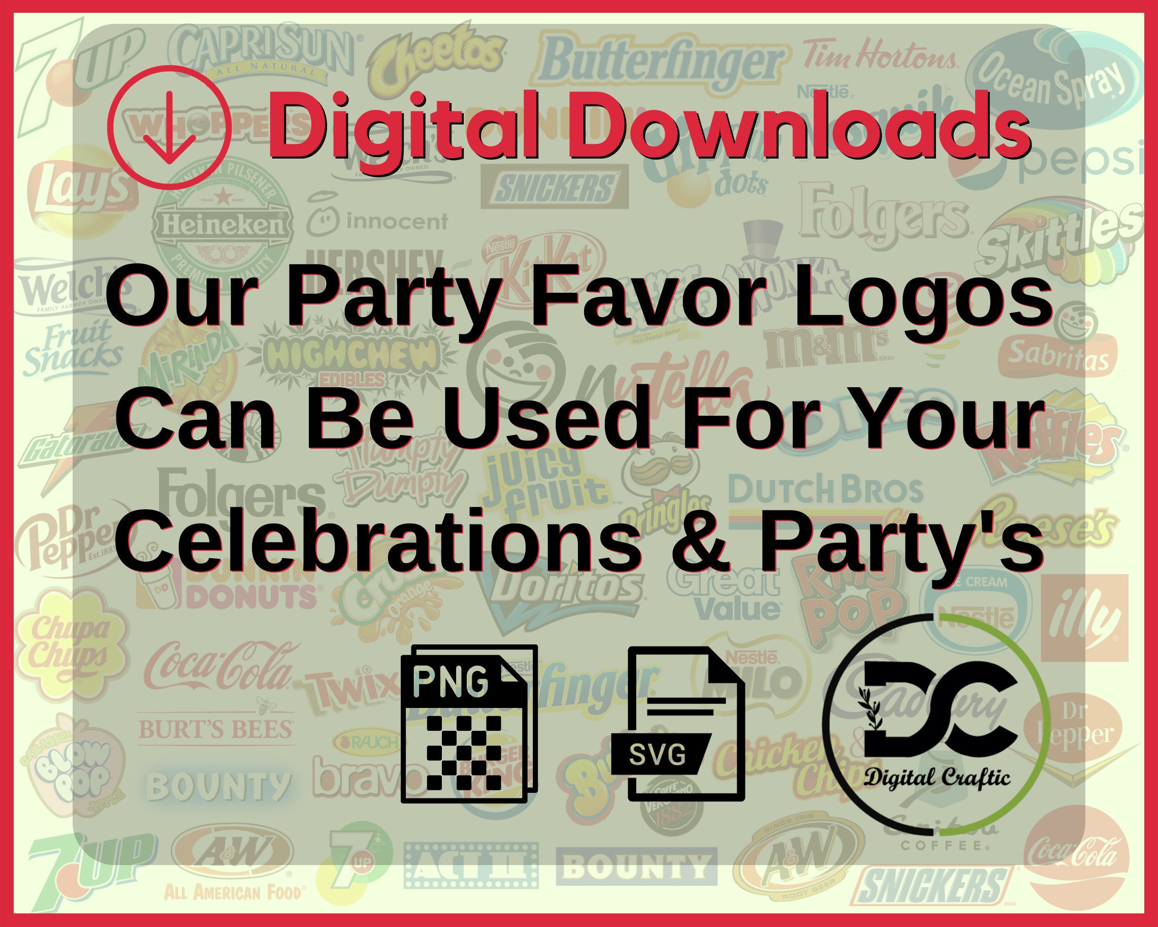 150 Party Favor Logos Bundle Logos for Party Favor Templates - Etsy Ireland
