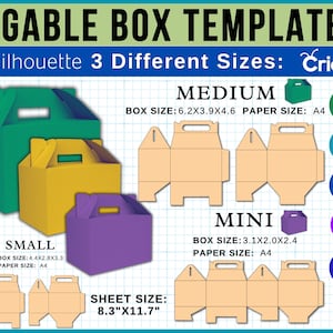 Gable Box Bundle Template, Gable Box Label, Printable Gable Box, Gable ...