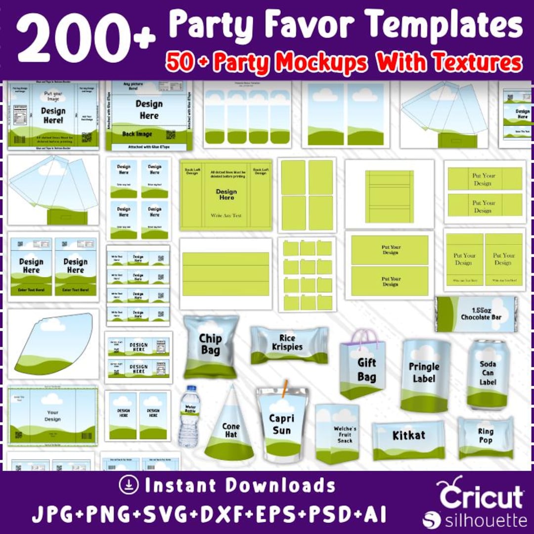 200+ Party Favor Templates Bundle, Mockups (digital Download) - Etsy
