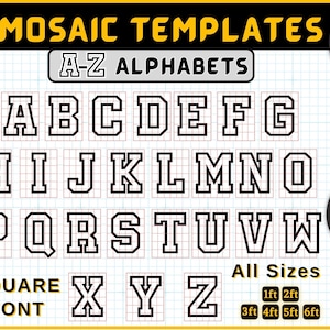 A-Z Mosaic Letters Template, Mosaic Numbers Template, Mosaic Alphabet ...