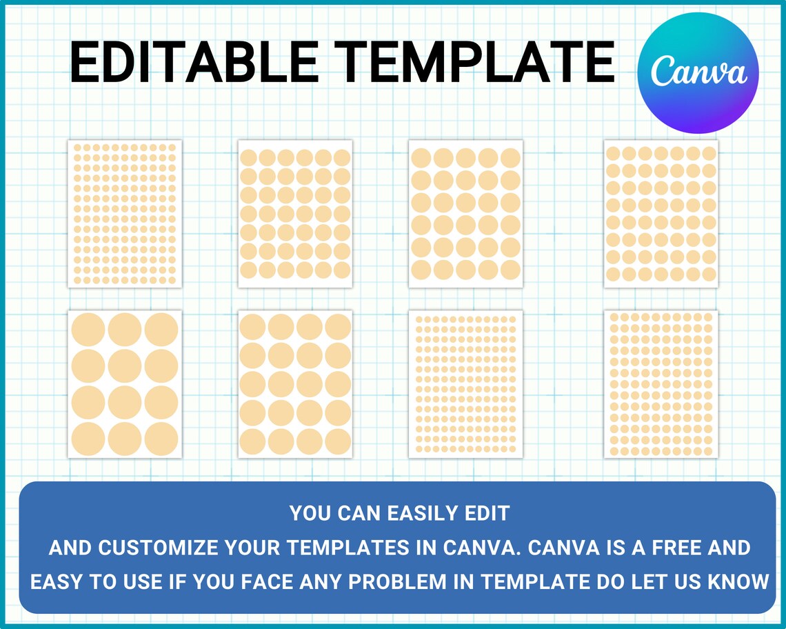 Circle Template Bundle, Blank Circle Label Template, Multipurpose ...