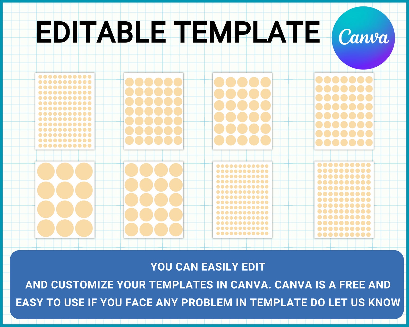 Circle Template Bundle, Blank Circle Label Template, Multipurpose ...