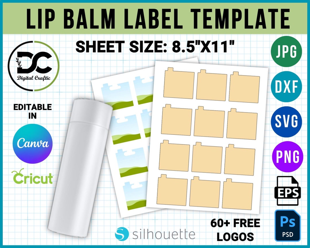 Lip Balm Labels Template, Lip Balm Label,chapstick Label, Lip Balm Wrap ...