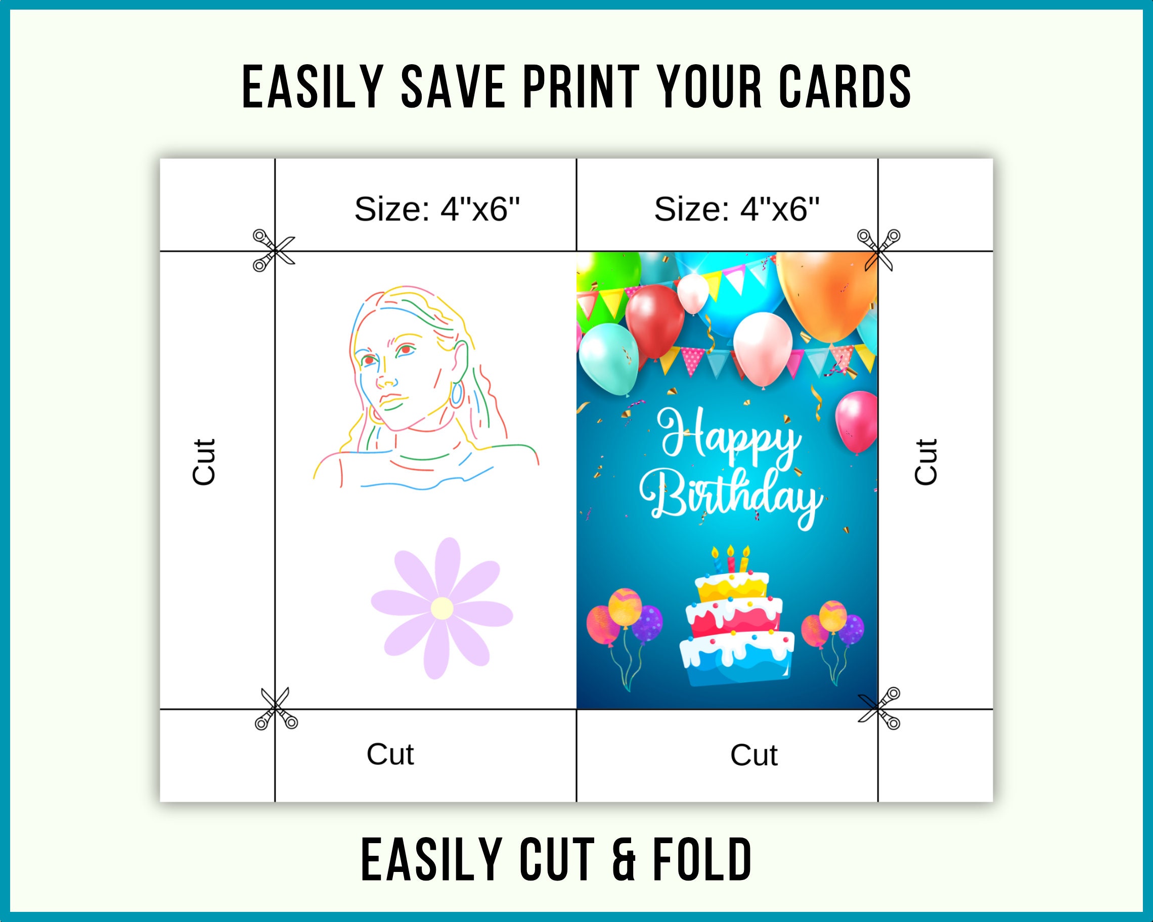 Greeting Card Drag & Drop Canva Templates Bundle, 4.75x4.75, 5x7, 4x6 ...