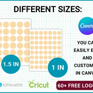 Circle Template Bundle, Blank Circle Label Template, Multipurpose ...