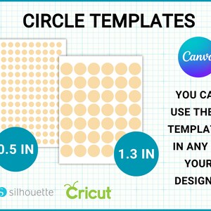 Circle Template Bundle, Blank Circle Label Template, Multipurpose ...
