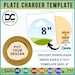 8 Inch Plate Charger Template, Circle Template, Plate Charger Insert ...
