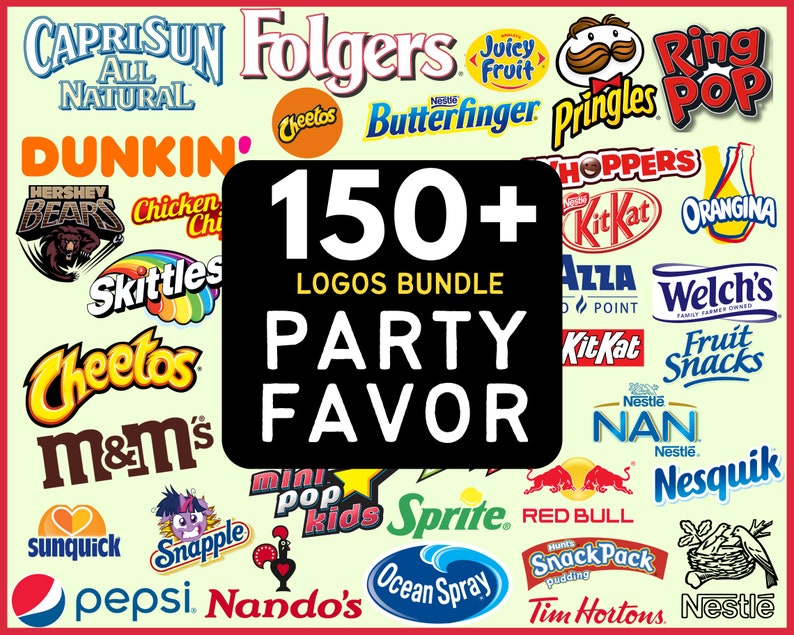 150 Party Favor Logos Bundle Logos for Party Favor Templates - Etsy Ireland