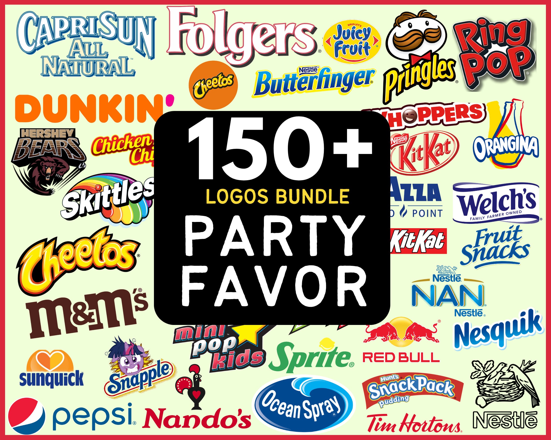 150 Party Favor Logos Bundle Logos for Party Favor Templates - Etsy Ireland