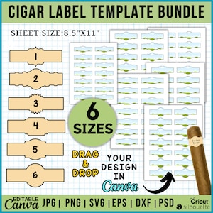 Cigar Label Template Bundle ,cigar Sticker Template, Cigar Wrap ...
