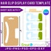 Hair Clip Display Card Template, Claw Clip Cards SVG, Hair Claw Clip ...