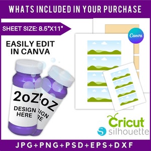Bubble Bottle Label Template, Bubble Bottle Canva Template, 4oz Bubble ...