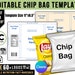 Chip Bag Template , Chip Bag Label , Printable Party Favor , Blank Chip ...
