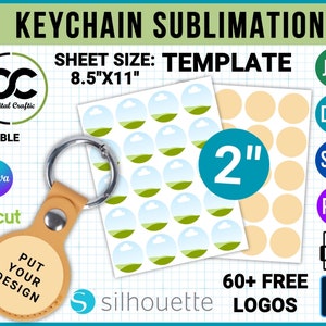 2 Inch Circle Keychain Template, Keychain Sublimation Template ...