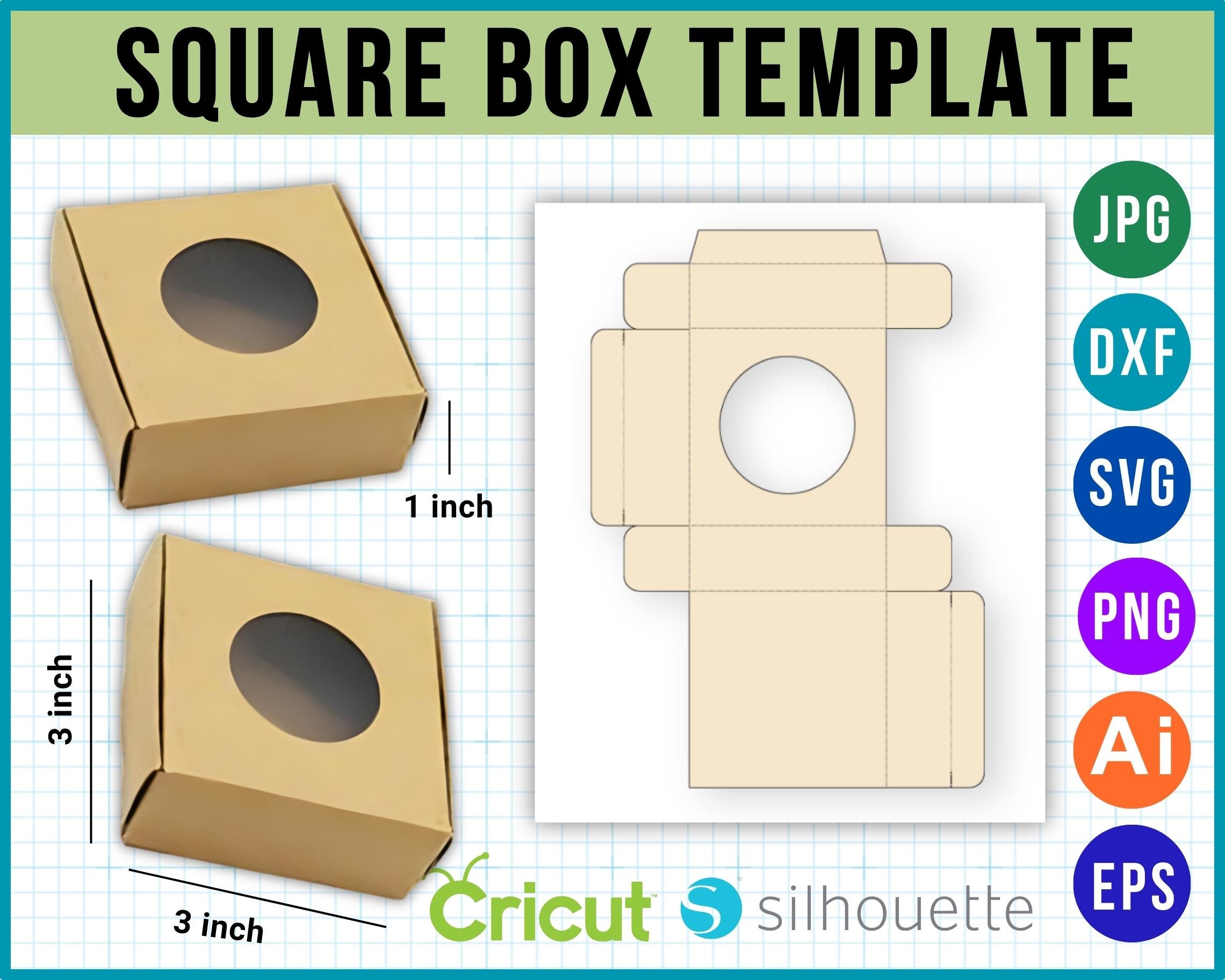 Editable Square Box Template, Gift Box Template,box Cut Files ...