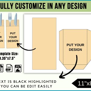 Cutlery Pouch Template, Cutlery Pouch Holder, Cutlery Paper Holder ...