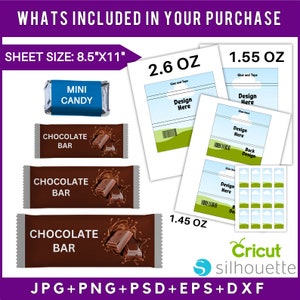 Chocolate Bar Template Bundle, Chocolate Label, Chocolate Wrapper Label ...