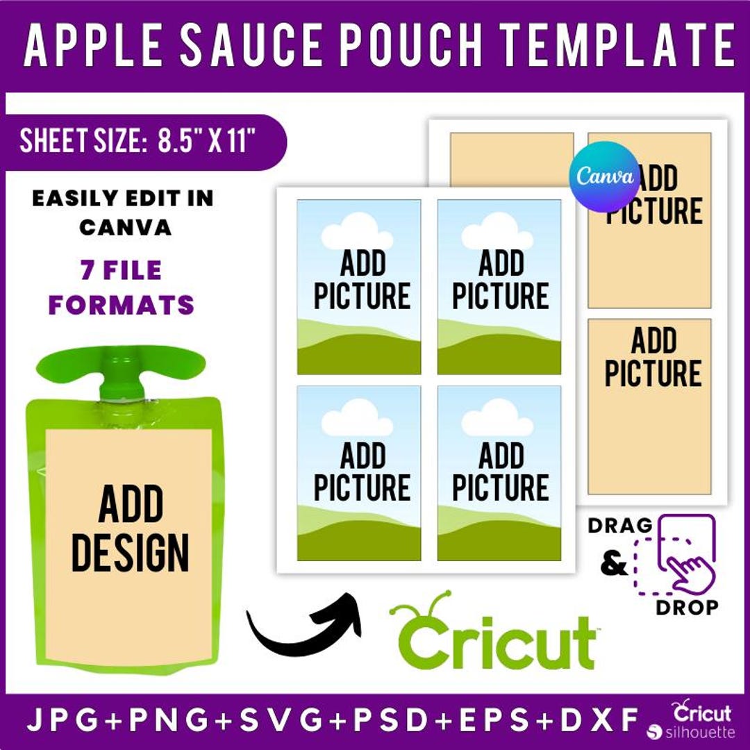 Applesauce Pouch Label Template, Birthday Party Favor (digital Download ...