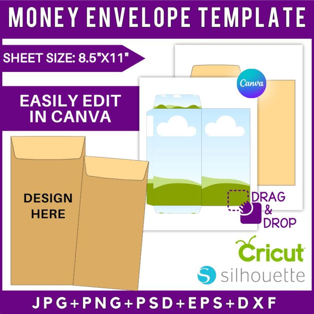 Money Envelope Template, Money Envelope Svg, Money Holder, Cash ...