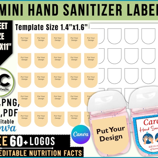 Sanitizer Label - Etsy