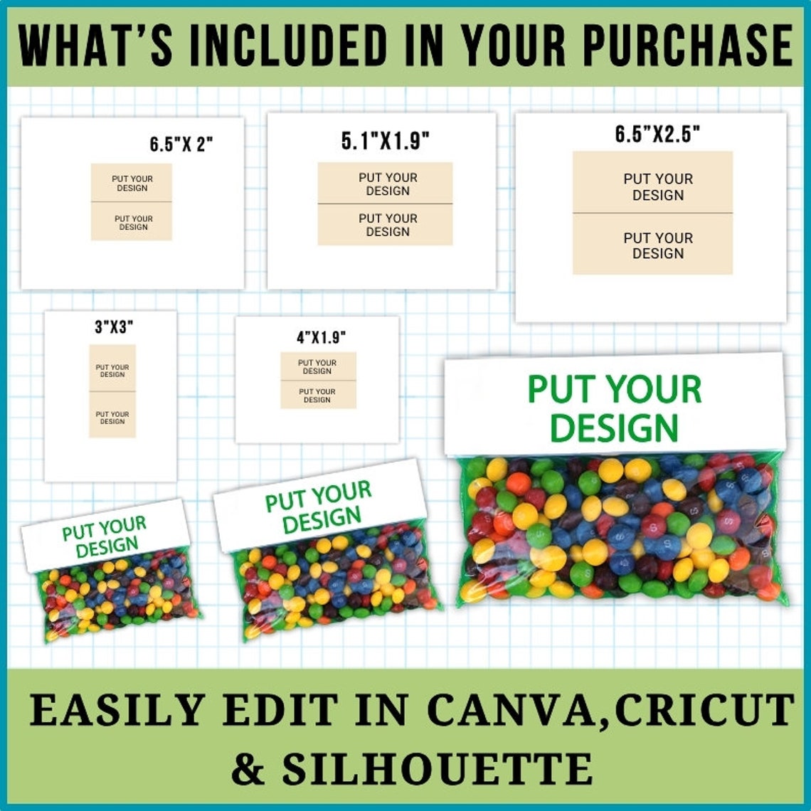 Editable Treat Bag Toppers Template, Party Favor SVG (digital Download ...
