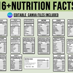 16+ Nutrition Facts Template Bundle, Nutrition Facts Labels, Party ...