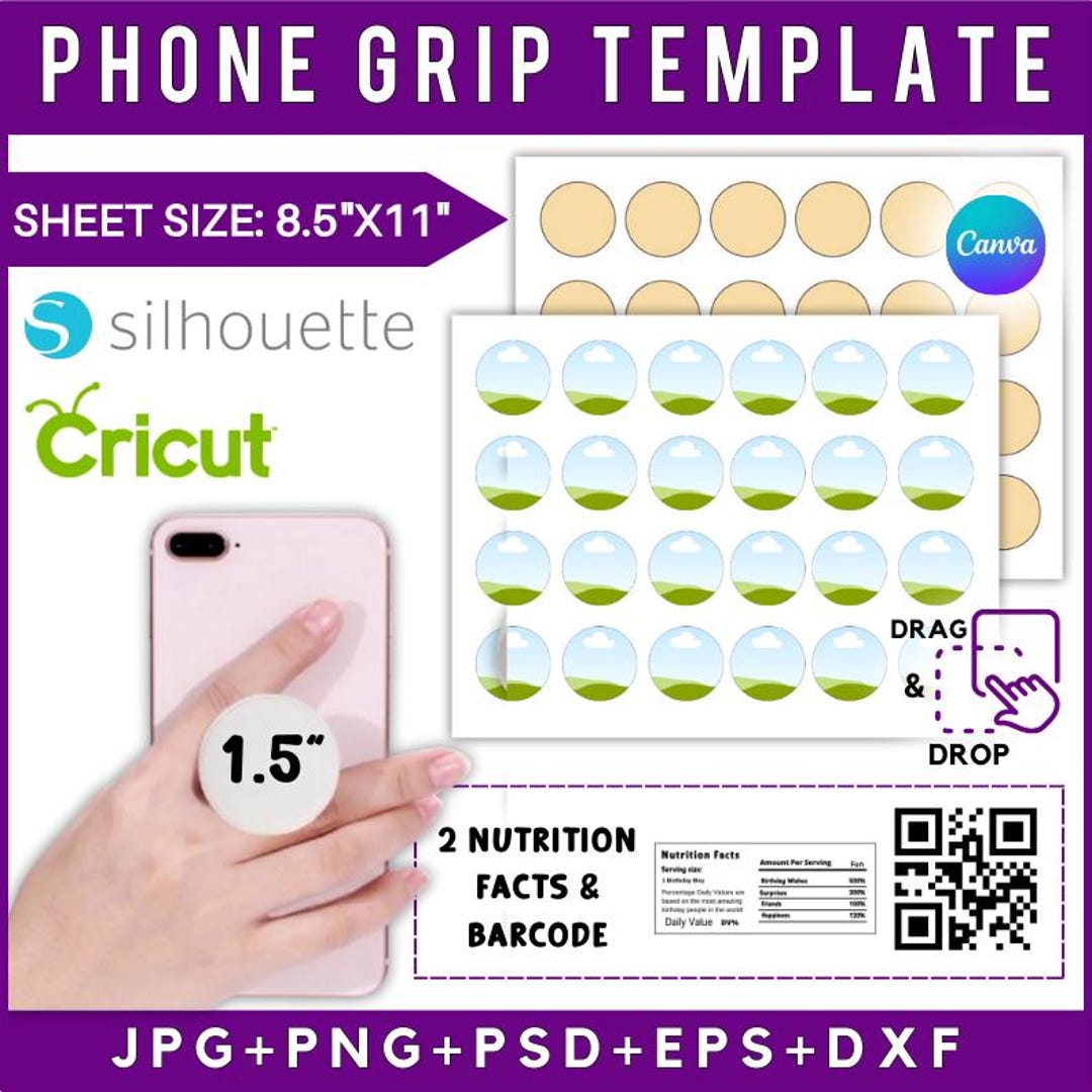 Phone Grip Sublimation Template, Blank Phone Stand SVG (digital ...