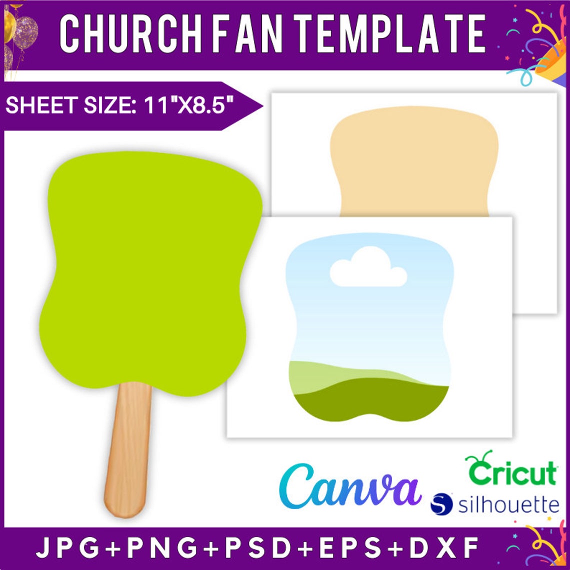 Blank Paddle Fan Template, Church Fan SVG, Canva Editable (digital ...