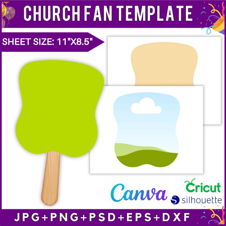 Blank Paddle Fan Template, Church Fan SVG, Canva Editable (digital ...