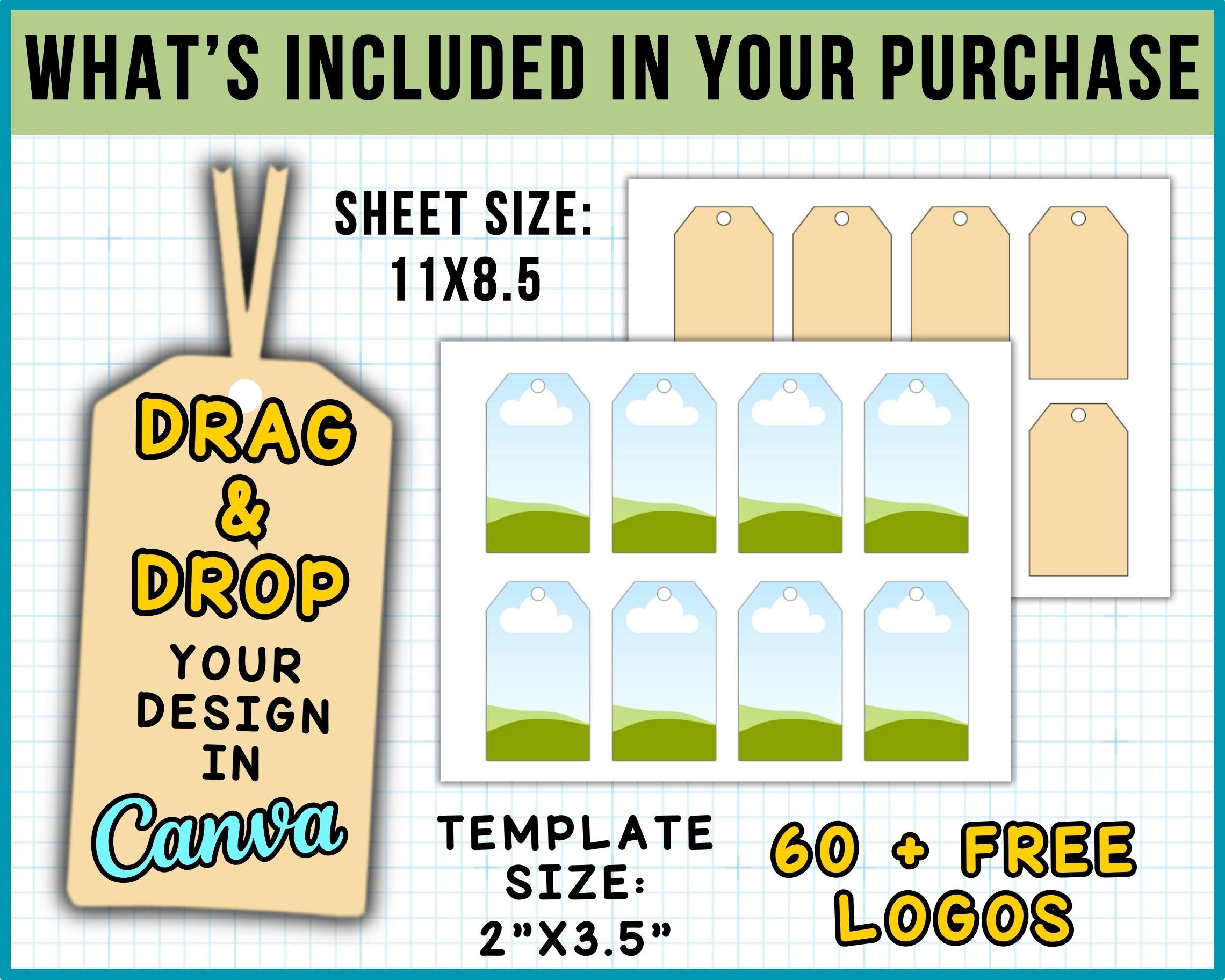Gift Tag Template, Hang Tag Template, Gift Tag Template Canva, Blank ...