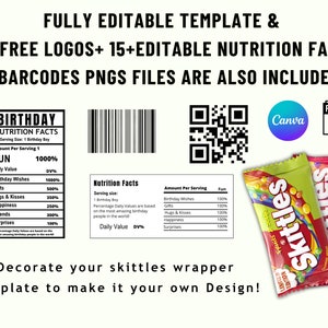 Skittles Wrapper Template, Blank Skittles Candy Wrapper Label, Skittles ...