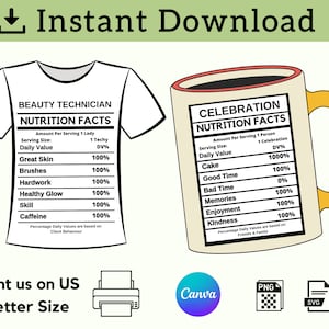 100 Nutrition Facts Template Bundle, Nutrition Facts Labels, Party ...