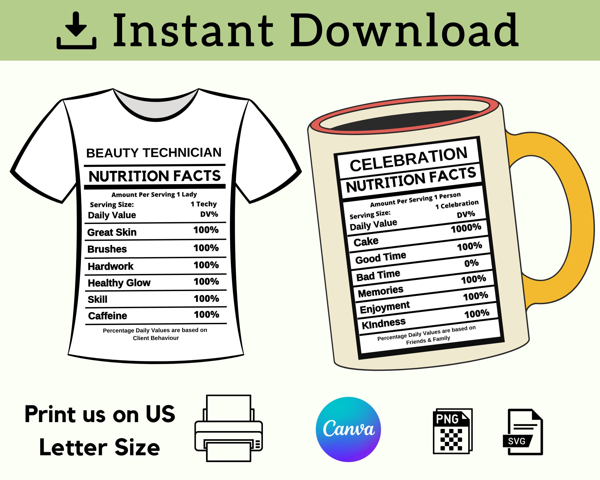 100 Nutrition Facts Template Bundle, Nutrition Facts Labels, Party ...