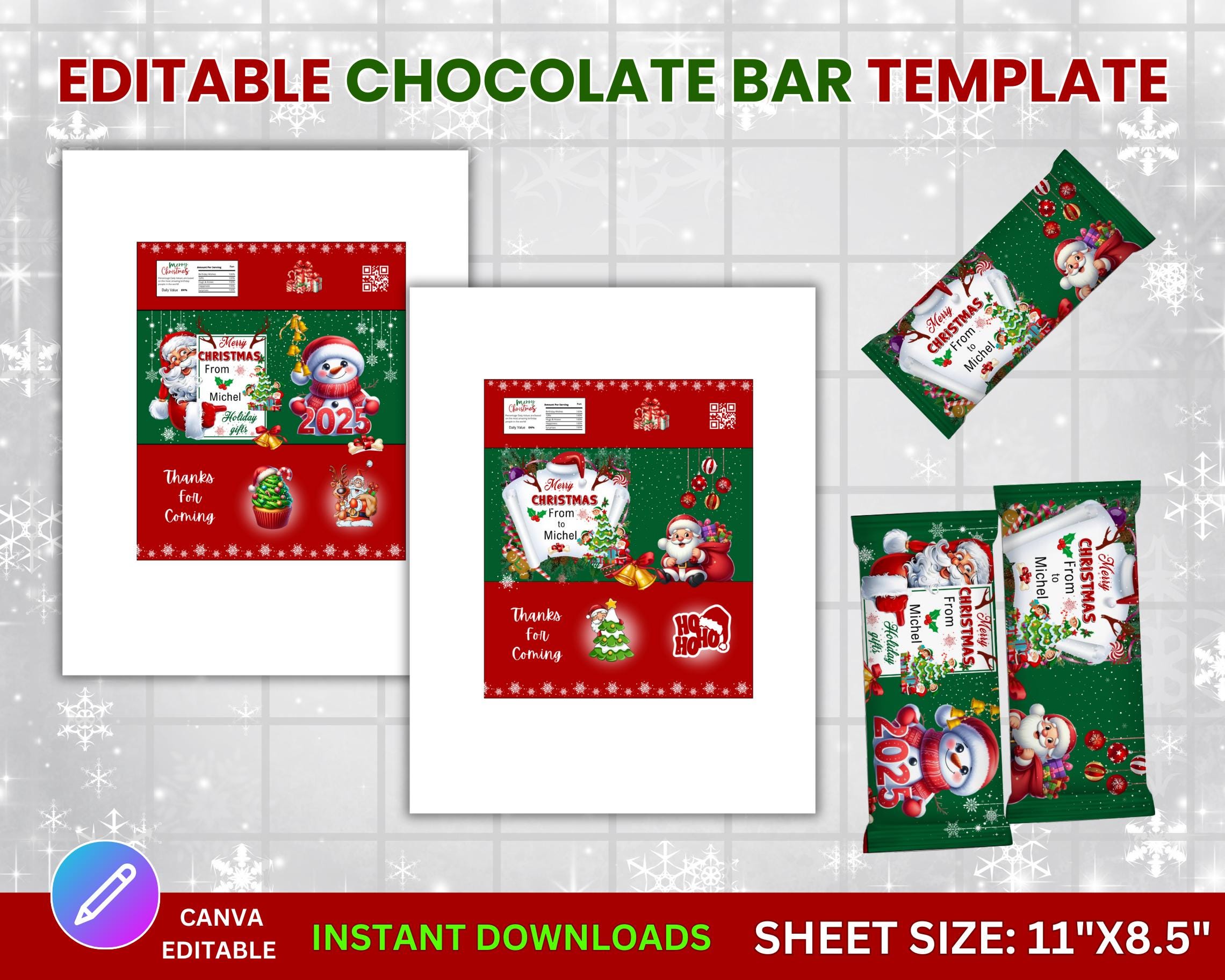 Christmas Party Favor Template Bundle, Christmas Party Templates ...