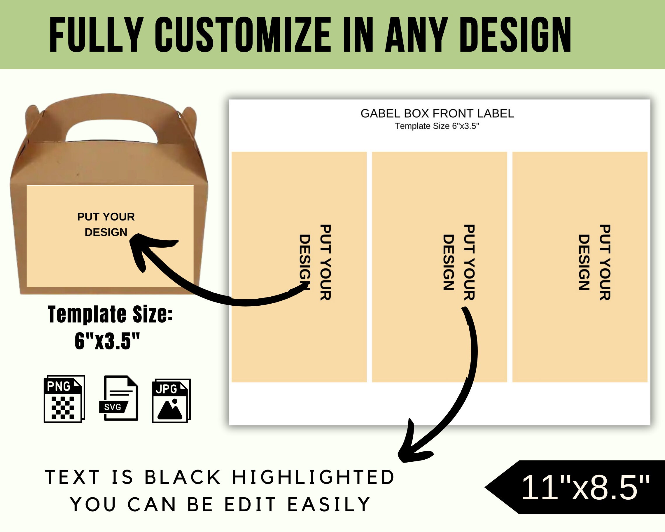 Gable Box Front Label Template, Gable Box Label, Printable Gable Box ...