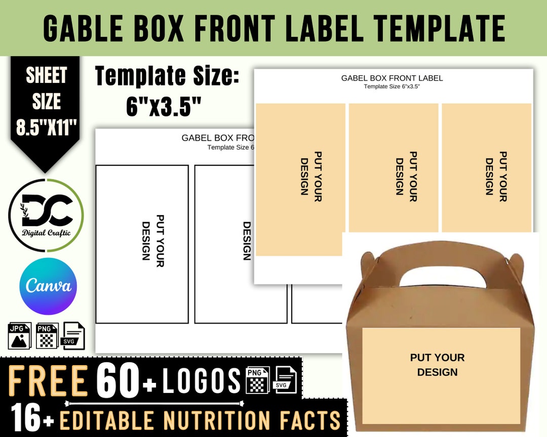 Gable Box Front Label Template, Gable Box Label, Printable Gable Box ...