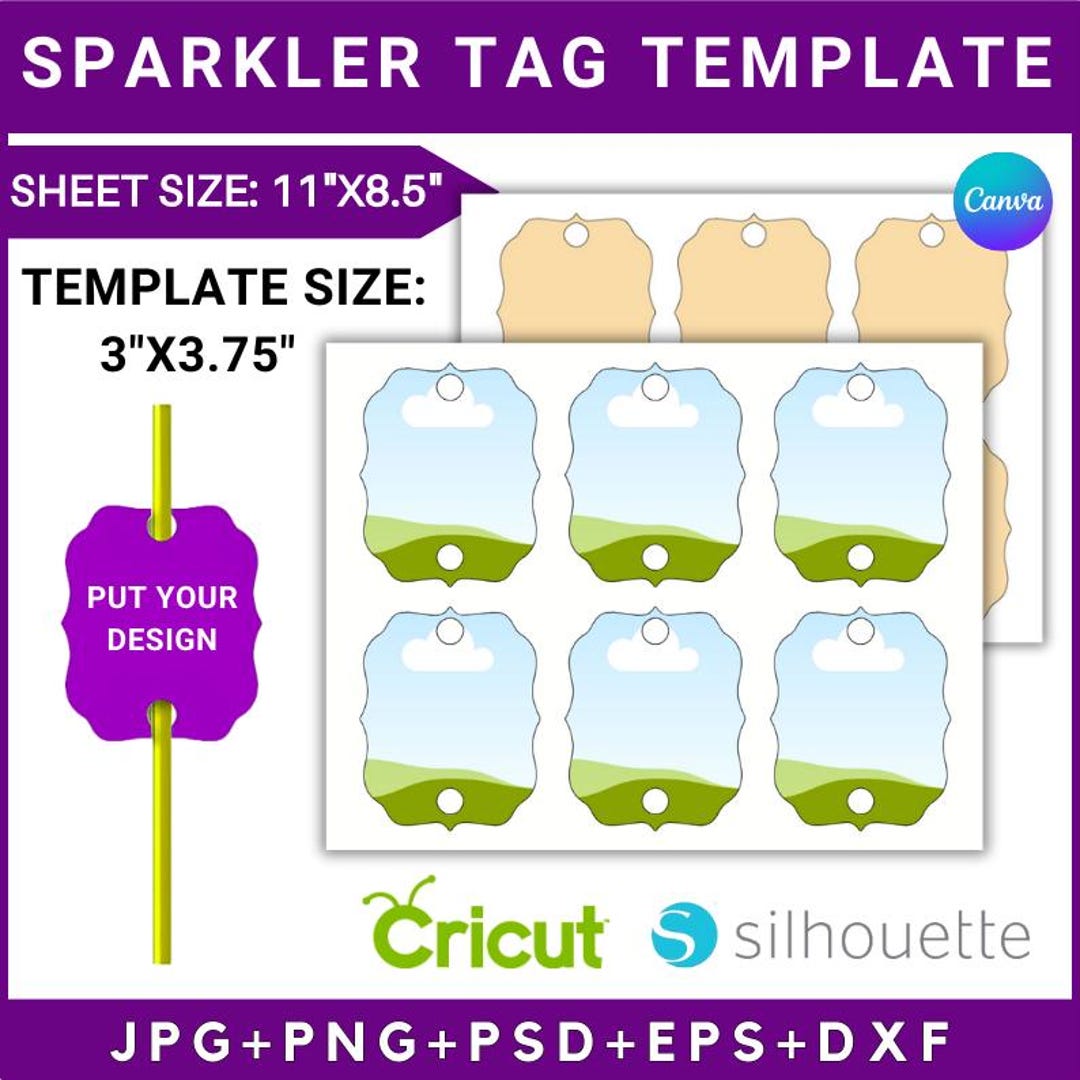 Sparkler Tag Template, Sparkler Tag Template Mockup, Sparkler Tag Svg ...