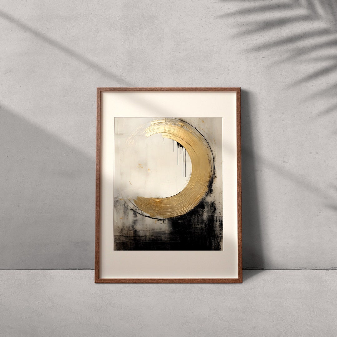 Wabi Sabi Gold Circle Art: Japandi Minimalist Print (digital Download ...