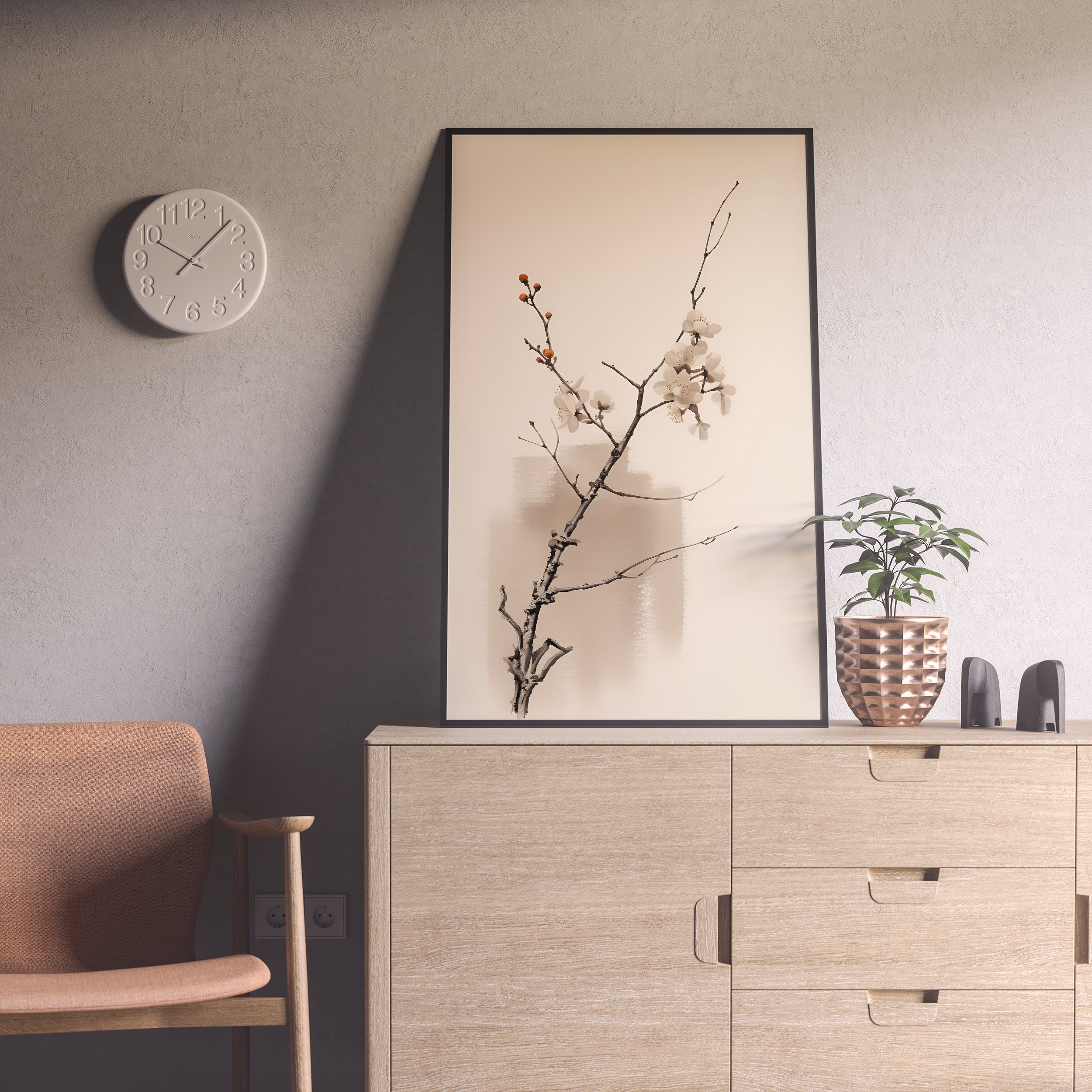 Wabi Sabi Wall Art Japandi Wall Art Floral Art Print Minimalist Japandi Art Neutral Wall Art ...