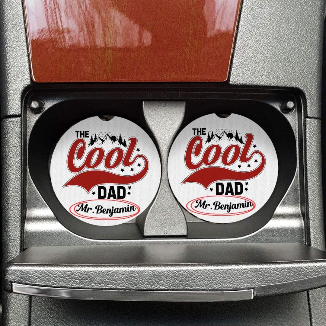 Personalized “the Cool Dad” Car Coasters – Custom Name Retro Car ...