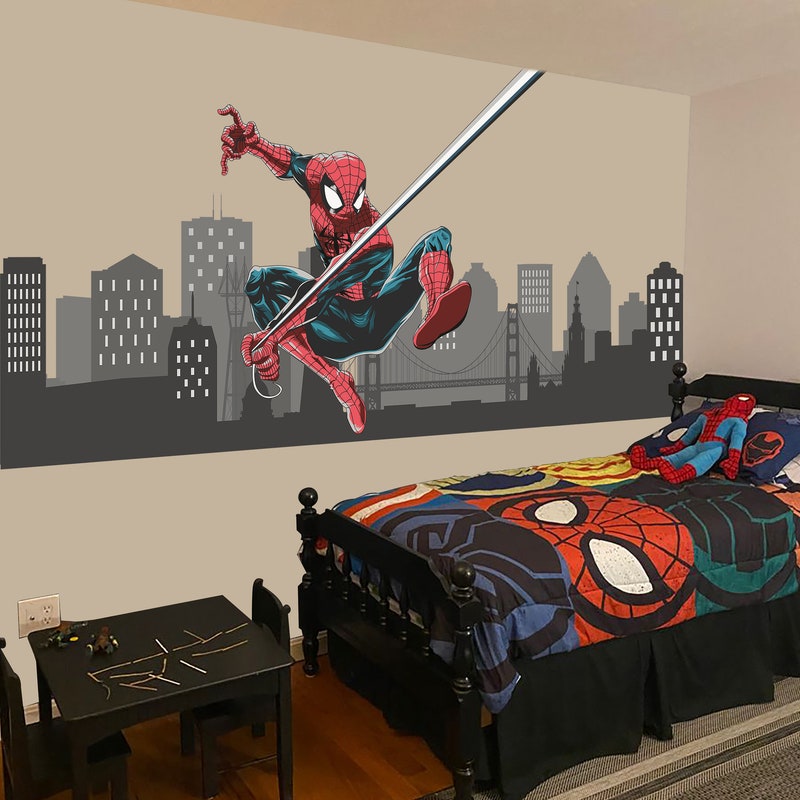 Spiderman Bedroom Wallpaper - Etsy