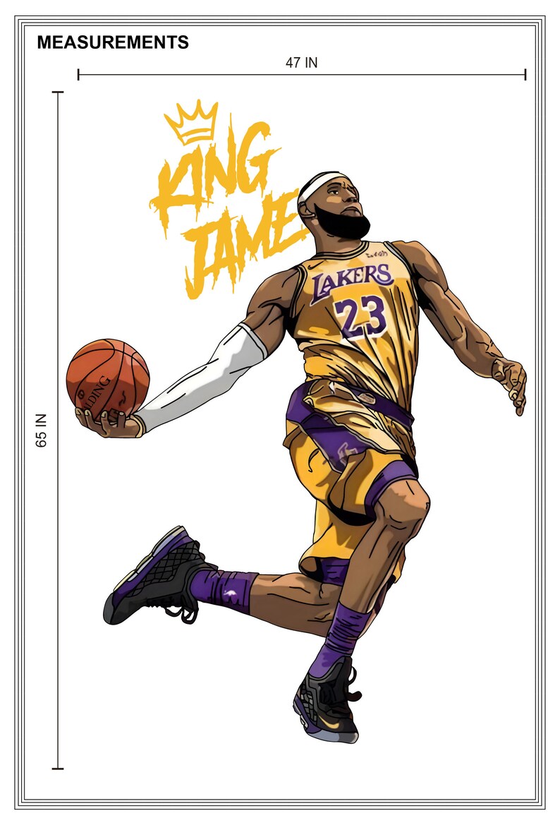 Removable Lebron James Wall Art NBA Basketball Wall Decal King - Etsy