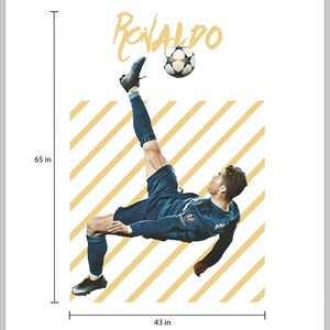 Cristiano Ronaldo Wall Decal Bycycle Kick Wall Mural Sport Star Wall ...