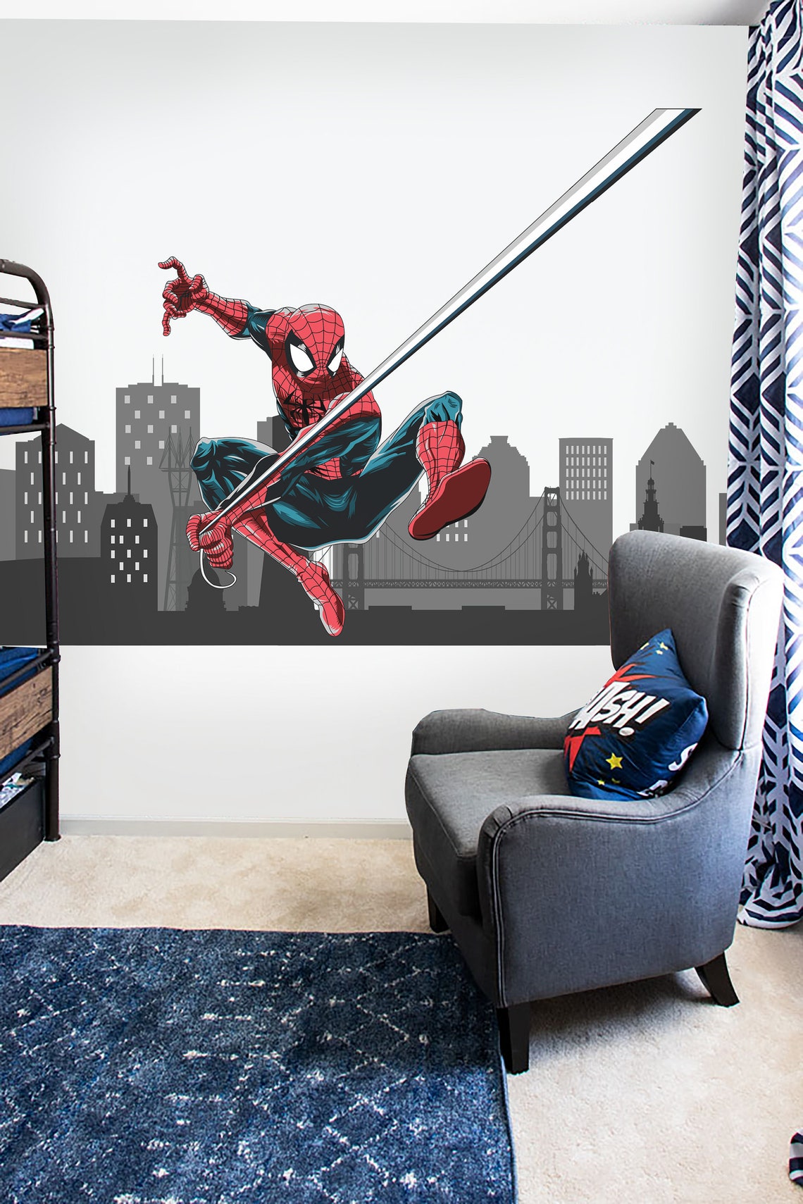 Spiderman Wall Decal New York Wallpaper Marvel Wall Mural for - Etsy