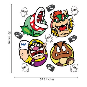 Super Mario Wall Decal King Koopa Wall Sticker Piranha Plant Wallpaper ...