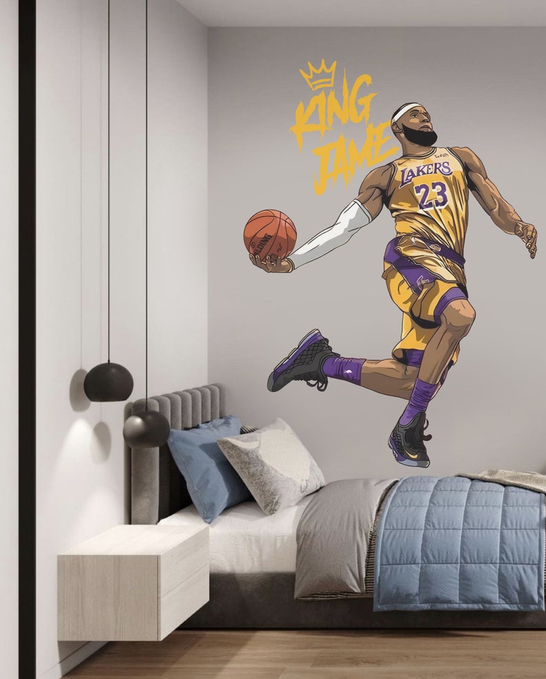 Removable Lebron James Wall Art NBA Basketball Wall Decal King James ...